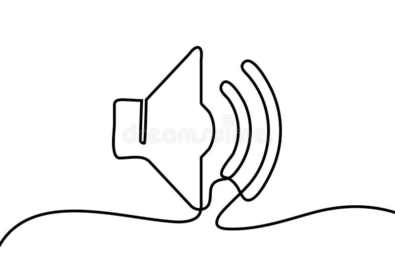 Continuous Line Drawing of Speaker. Sound Volume Linear Icon. Sound ...
