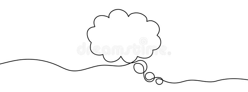 Continuous Line Drawing of Speech Bubble. Linear Drawing of a Speech ...