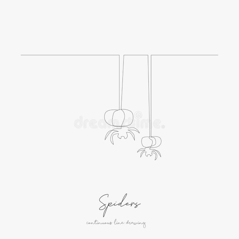 Continuous Line Drawing. Spiders. Simple Vector Illustration. Spiders ...