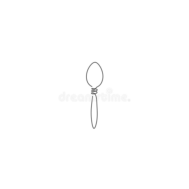 Illustrator One Line Drawing of Spoon Stock Vector - Illustration of ...