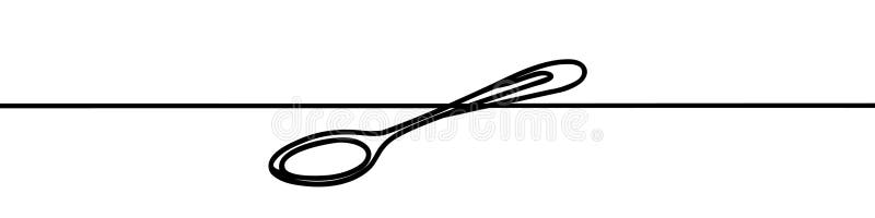 Continuous Line Drawing of Spoon. One Line Drawing of Spoon Icon. Spoon ...