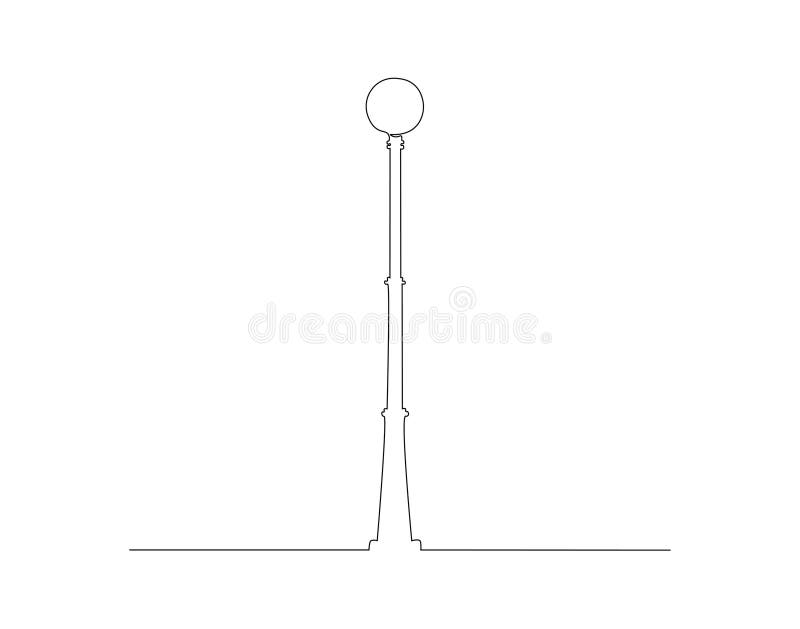 Line Drawing Of A Street Light