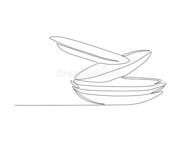 Continuous Line Drawing of Stack of Bowls. One Line of Bowls. Bowls ...