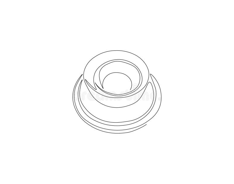 Continuous Line Drawing of Stack of Bowls. One Line of Bowls. Bowls ...