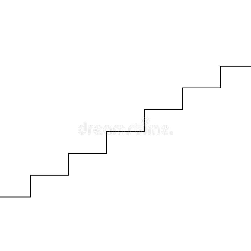 Continuous Line Drawing of the Stairs. Illustration Stock Vector ...