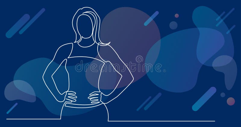 Continuous Line Drawing of Standing Confident Healthy Woman Stock ... Continuous Line Drawing of Standing Confident Healthy Woman Stock ...