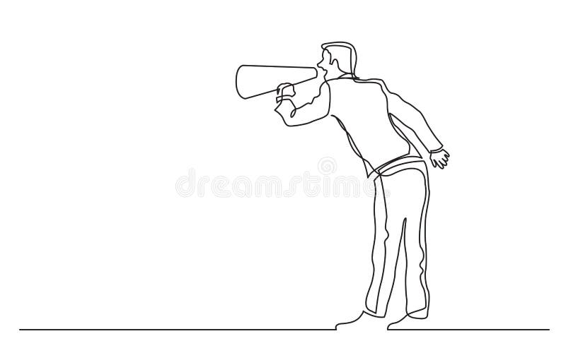 Shouting Continuous Line Drawing Stock Illustrations – 113 Shouting ...
