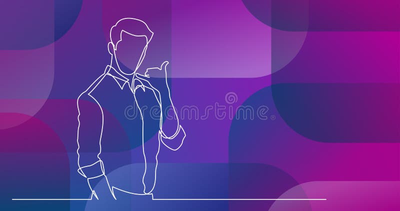 Call Continuous Line Drawing Stock Illustrations – 864 Call Continuous ...