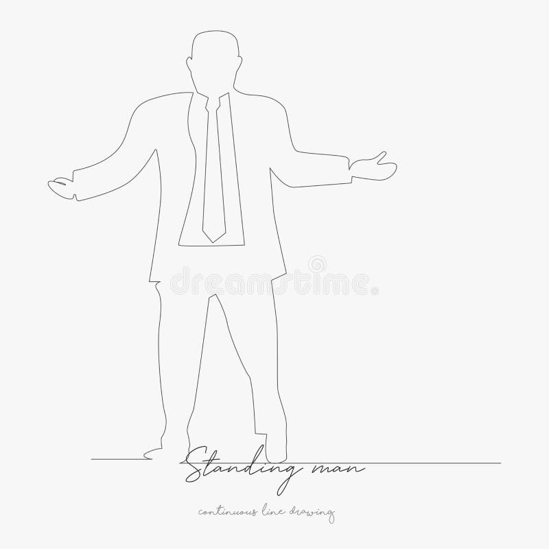 Continuous Line Drawing. Standing Man. Simple Vector Illustration ...