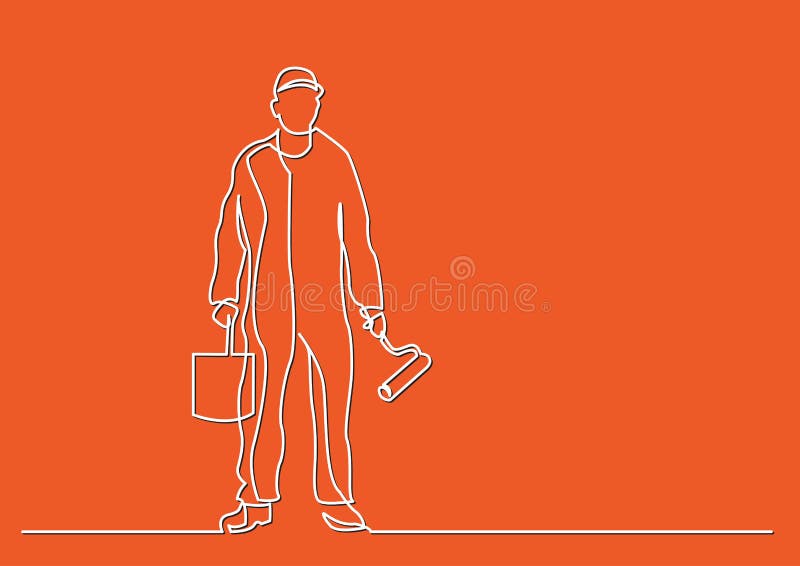 Painter One Line Drawing Stock Illustrations – 685 Painter One Line ...