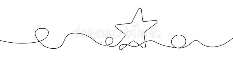 Continuous Line Drawing of Star. One Line Drawing Background. Linear ...