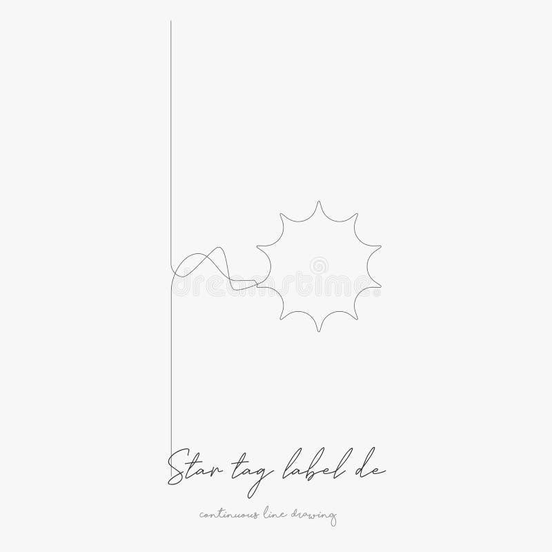 Continuous Line Drawing. Star Tag Label De. Simple Vector Illustration ...