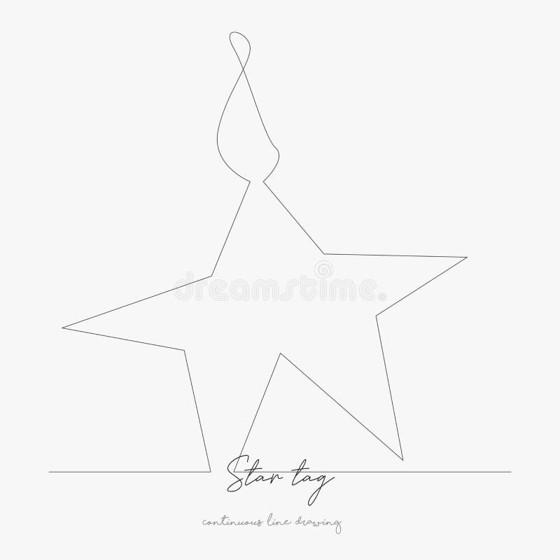 Continuous Line Drawing. Star Tag. Simple Vector Illustration. Star Tag ...