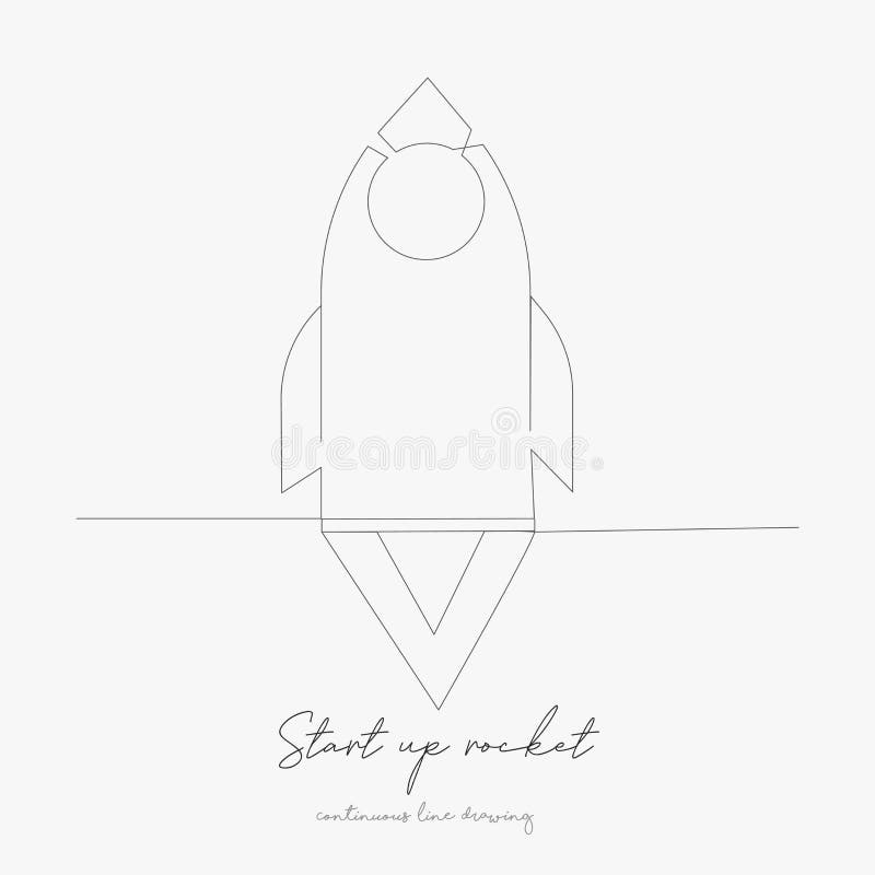Continuous Line Drawing Rocket Stock Illustrations – 202 Continuous ...
