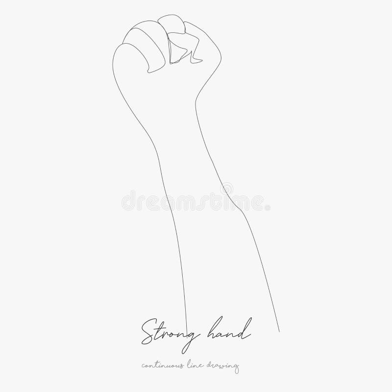 Continuous Line Drawing. Strong Hand. Simple Vector Illustration ...