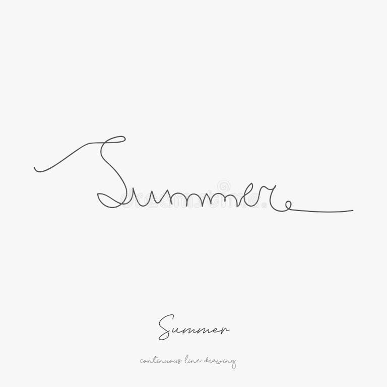 Continuous Line Drawing. Summer. Simple Vector Illustration. Summer ...