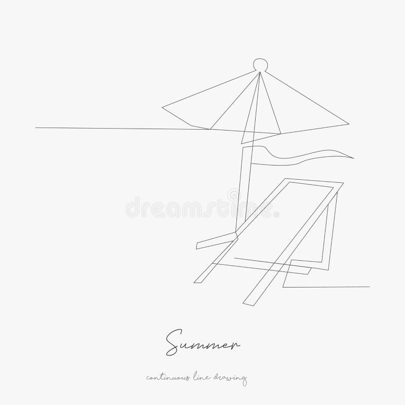 Continuous Line Drawing. Summer. Simple Vector Illustration. Summer ...