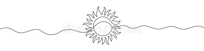 Continuous Line Drawing of Sun Icon. Sun Continuous Line Icon. Stock ...