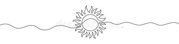 Continuous Line Drawing of Sun Icon. Sun Continuous Line Icon. Stock ...