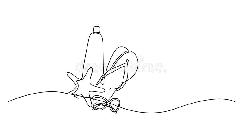 Sand Continuous Line Drawing Stock Illustrations – 409 Sand Continuous ...