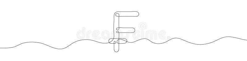 Continuous Line Drawing of Aruban Guilder Currency Symbol. Vector ...