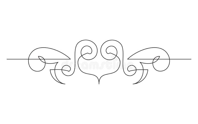 Continuous Line Drawing of Symmetrical Vignette Banner Design Stock ...