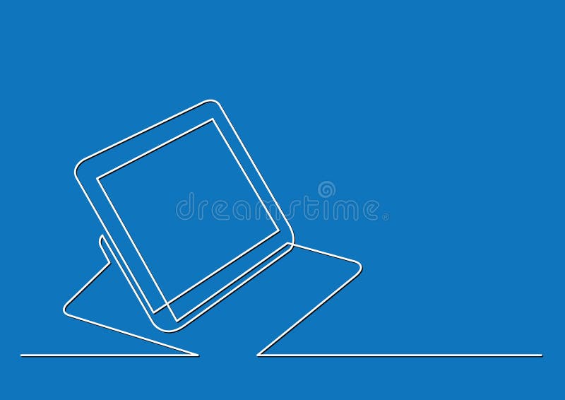 Continuous Line Drawing of Tablet Stock Vector - Illustration of ...