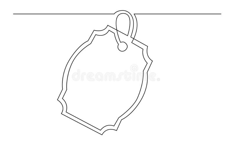 Continuous Line Drawing of Tag Label Design Stock Vector - Illustration ...
