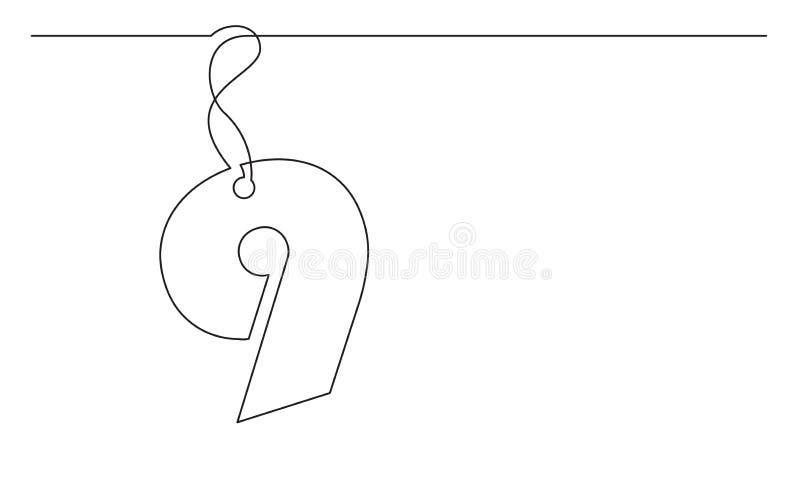 Continuous Line Drawing of Tag Label Number Design Stock Vector ...
