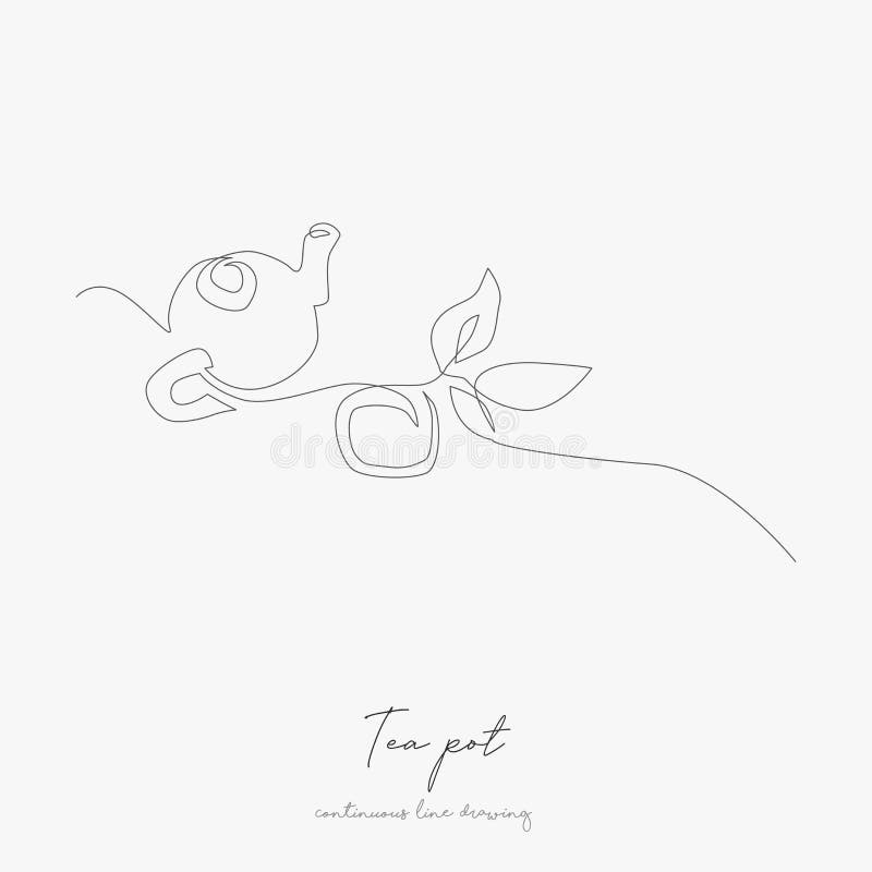 Continuous Line Drawing. Tea Pot. Simple Vector Illustration. Tea Pot ...