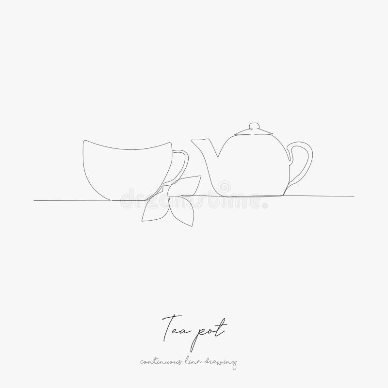 Continuous Line Drawing. Tea Pot. Simple Vector Illustration. Tea Pot ...