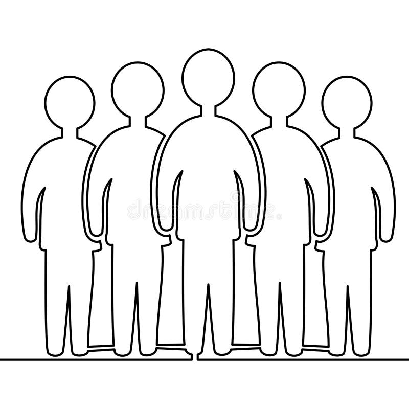 Continuous Line Drawing Team Members Standing Stock Vector ... Continuous Line Drawing Team Members Standing Stock Vector ...