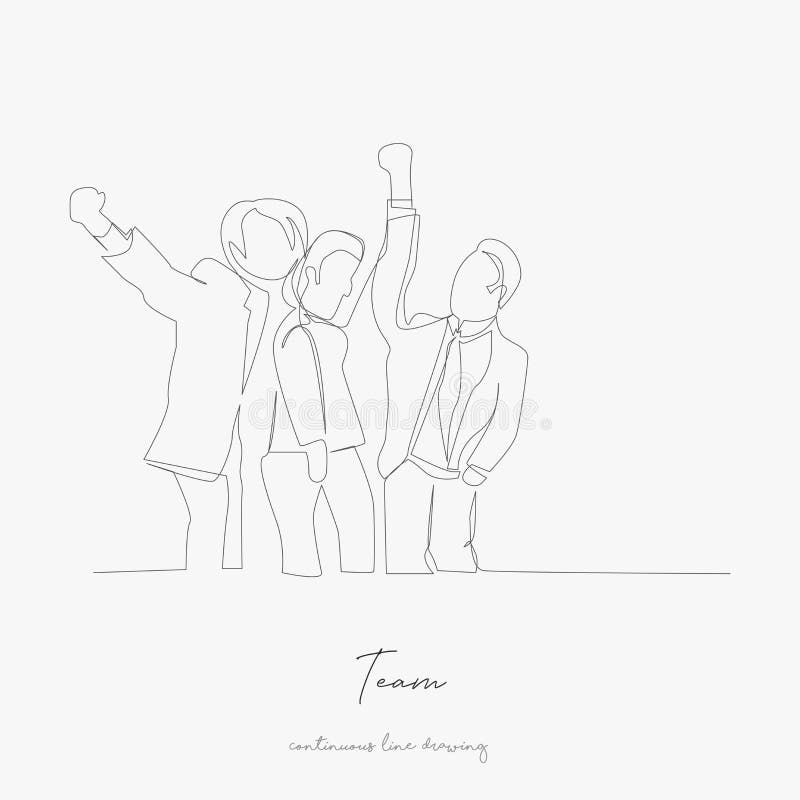 Continuous Line Drawing. Team. Simple Vector Illustration. Team Concept ...