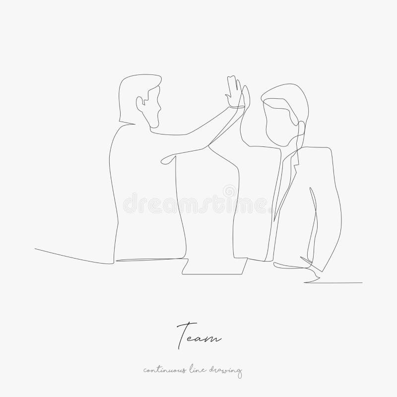 Continuous Line Drawing. Team. Simple Vector Illustration. Team Concept ...