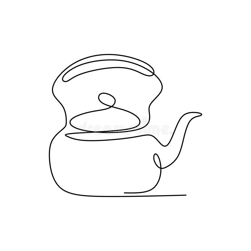 Continuous Line Drawing of the Teapot Kitchen Appliance Stock Vector ...