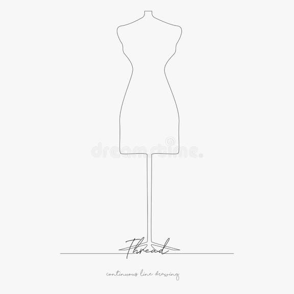 Continuous Line Drawing. Thread. Simple Vector Illustration. Thread ...