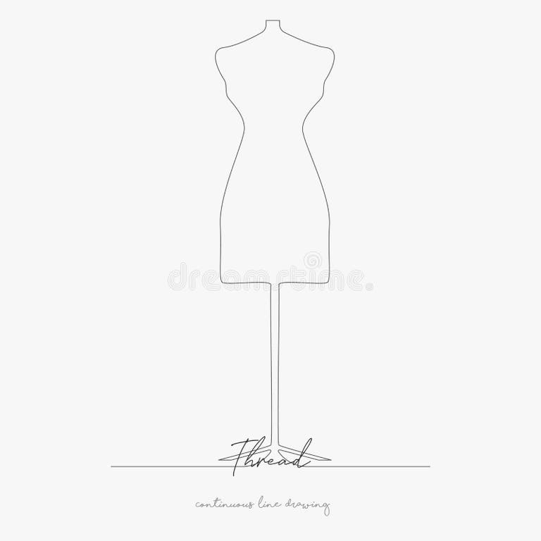 Continuous Line Drawing. Thread. Simple Vector Illustration. Thread ...
