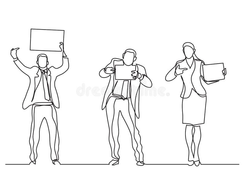Continuous Line Drawing Group Presenting Stock Illustrations – 32 ...