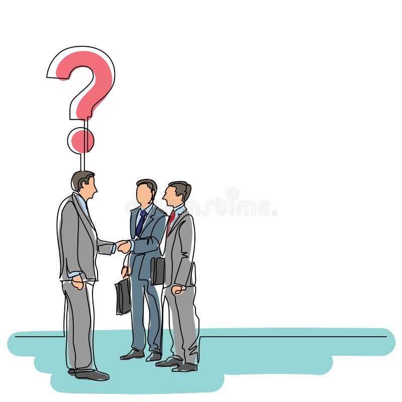 Businessmen & question stock vector. Illustration of together - 14022845