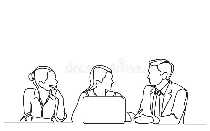 Collaboration Continuous Line Drawing Stock Illustrations – 811 ...