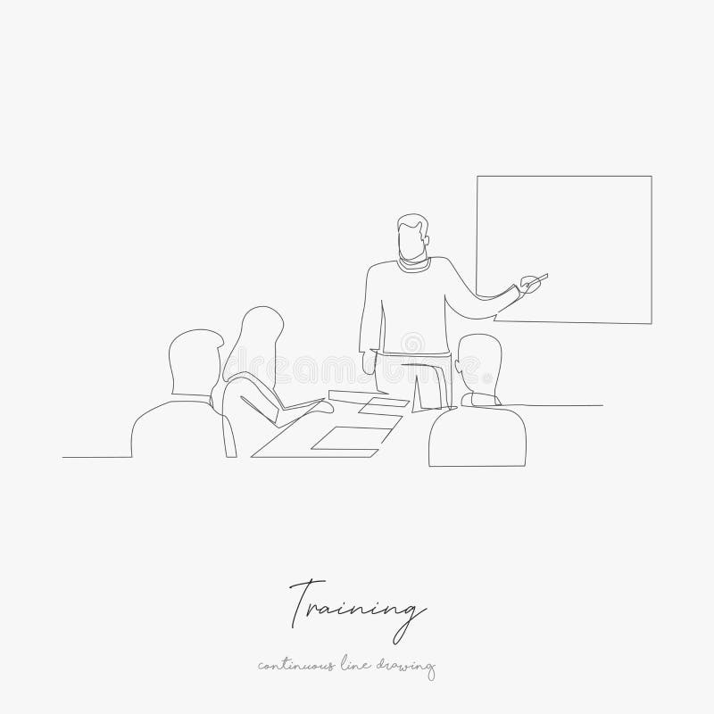 Continuous Line Drawing. Training. Simple Vector Illustration. Training ...