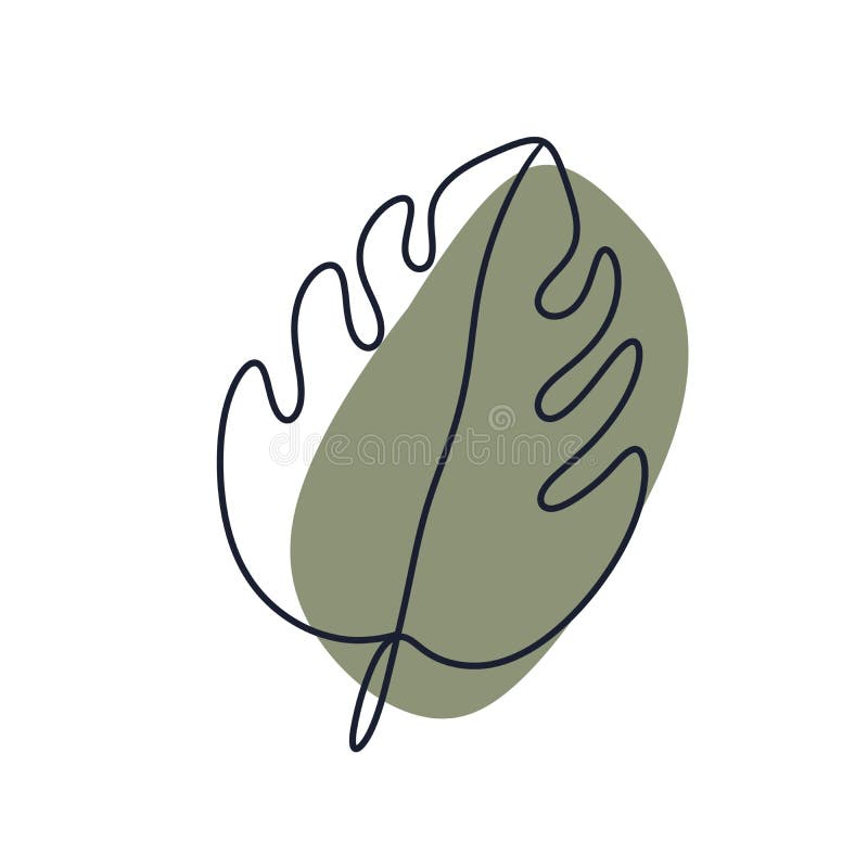 Drawing Continuous Lines of Leaves with Simple Lines Stock Illustration ...