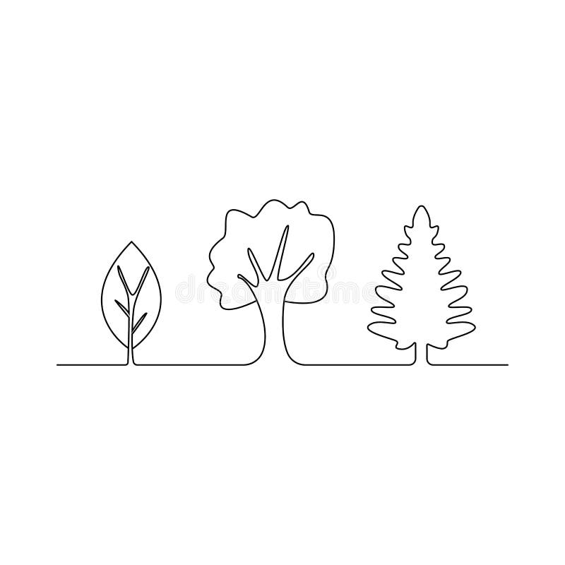 Continuous Line Trees Stock Illustrations – 426 Continuous Line Trees ...