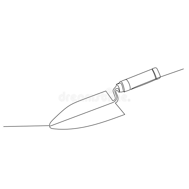 Continuous Line Drawing of a Trowel. Tool or Moving Small Amounts of ...