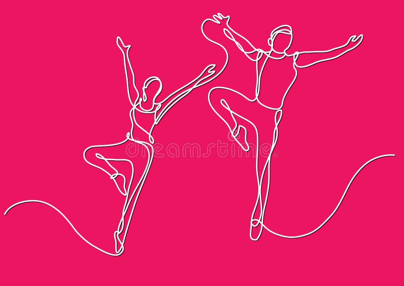 Continuous Line Drawing Dancer Stock Illustrations – 933 Continuous ...