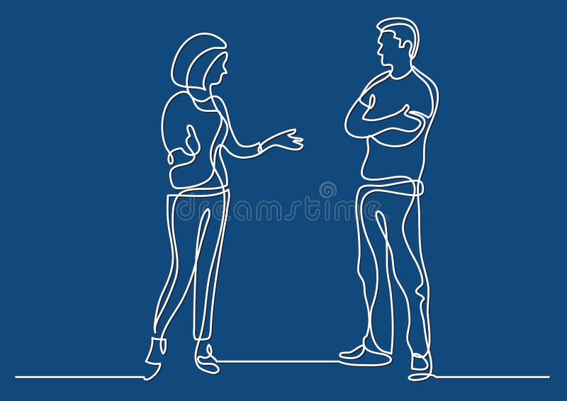 Two People Talking Continuous Line Drawing Stock Illustrations – 183 ...