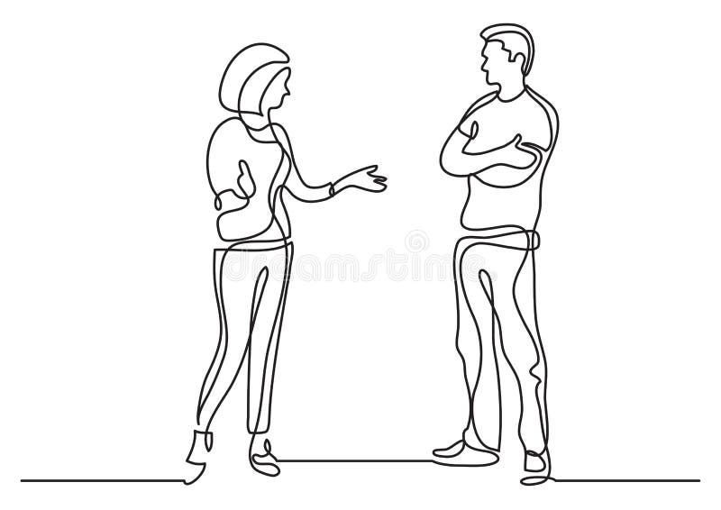 Drawing Two People Talking Stock Illustrations – 1,200 Drawing Two ...