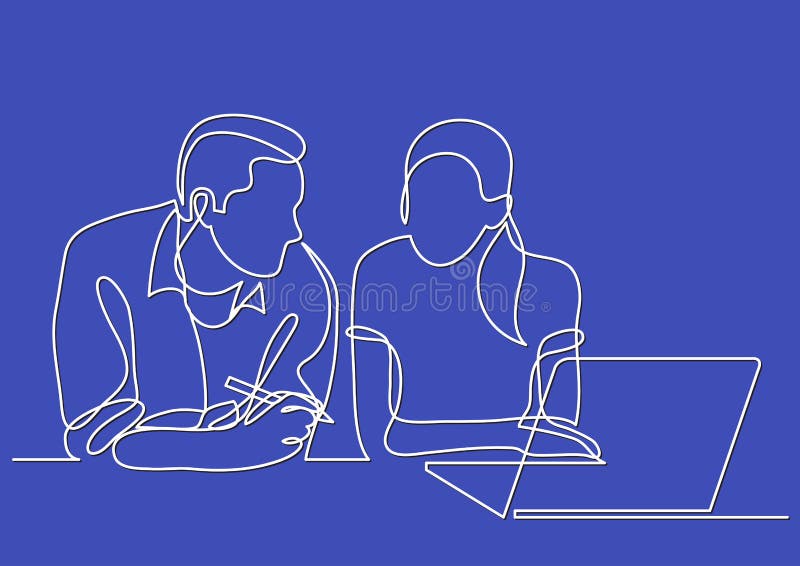 Conversation Continuous Line Drawing Stock Illustrations – 1,379 ...