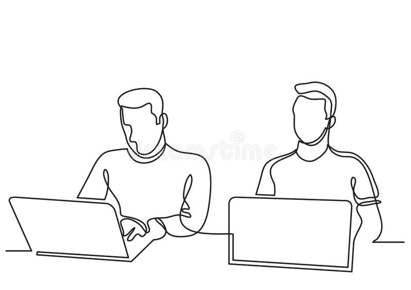 Line Drawing Two Laptops Stock Illustrations – 45 Line Drawing Two ...