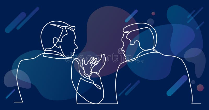 Two People Talking Continuous Line Drawing Stock Illustrations – 183 ...